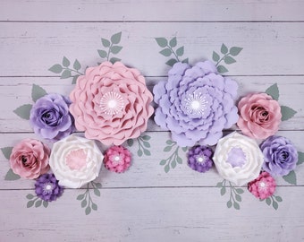 Purple Paper Flowers - Etsy