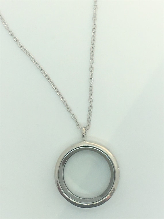 Empty Blank DIY Floating Memory Locket Necklace / 30mm Round - Etsy