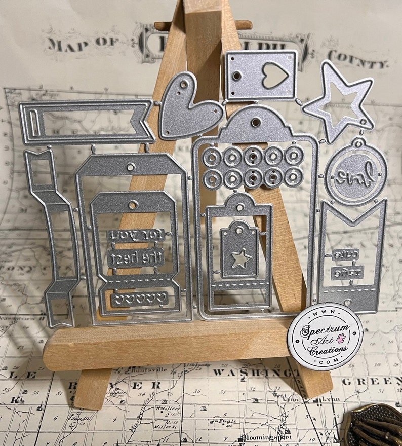 Metal Die - Tabs, Tags, Banner, Star, Heart, Hole Reinforcer. MD554 - Etsy