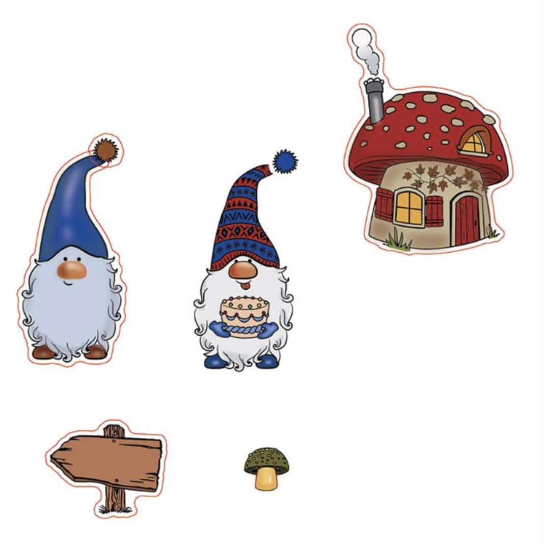 Gnomes & Mushroom House STAMP AND DIES Set CAS28 - Etsy