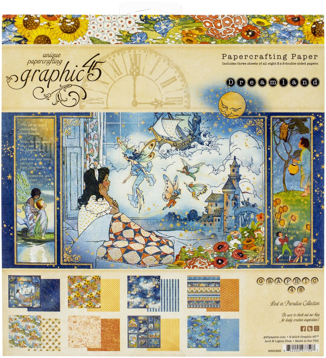 DISCONTINUED Dreamland Graphic 45 Double-sided Paper Pad 8"x8" 24/pkg ...