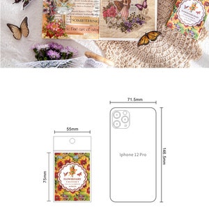 45pcs/box Waterproof Fairy Butterfly Stickers Vintage Flower Elfin ...