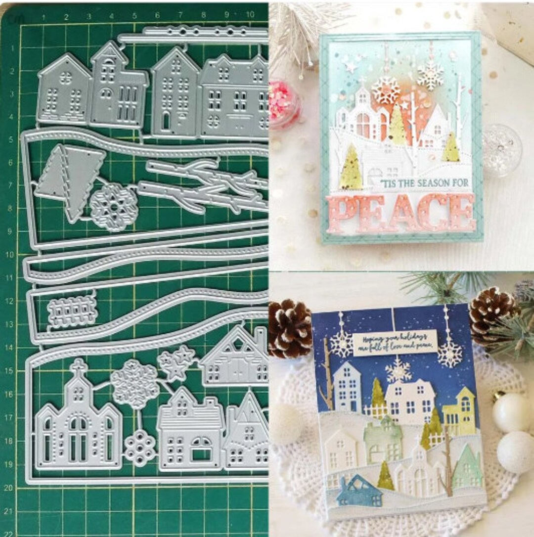 Christmas House Church Town Craft Die Metal Cutting Dies MD809 - Etsy