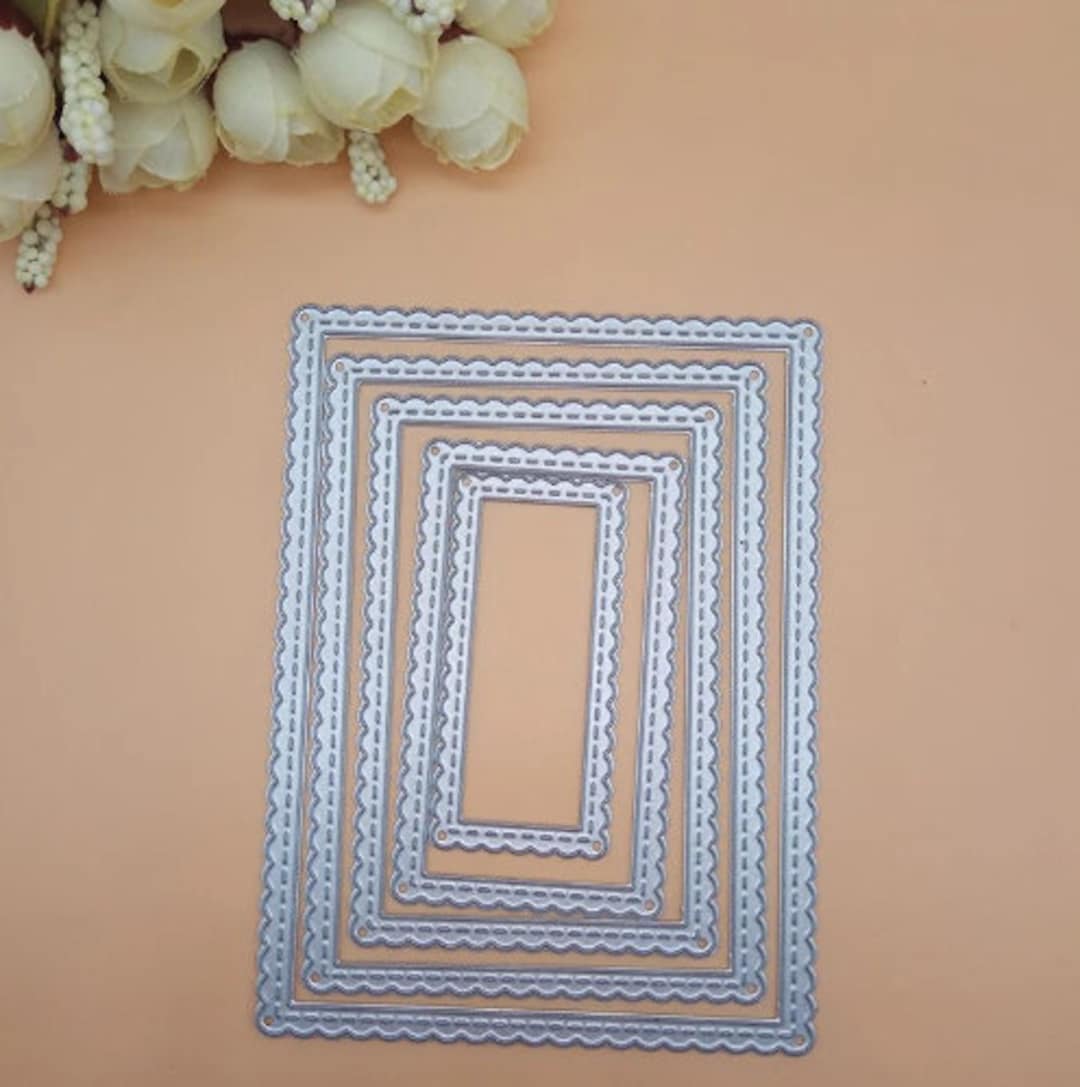 Scalloped Stitched Rectangles Craft Embossing Cutting Die MD546 - Etsy