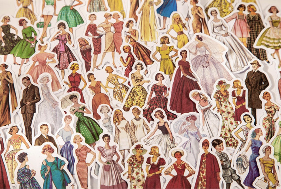 Vintage Fashion Sticker Pack. Each Pack Contains 40 Pieces. 5 - Etsy