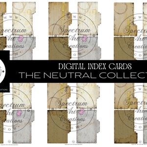 Neutral Index Cards Digital Downloads 6 Sheets - Etsy