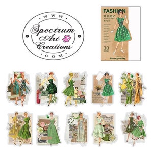 Vintage Clear Fashion Sticker Pack. Each Pack Contains 30 Pieces. 6 ...