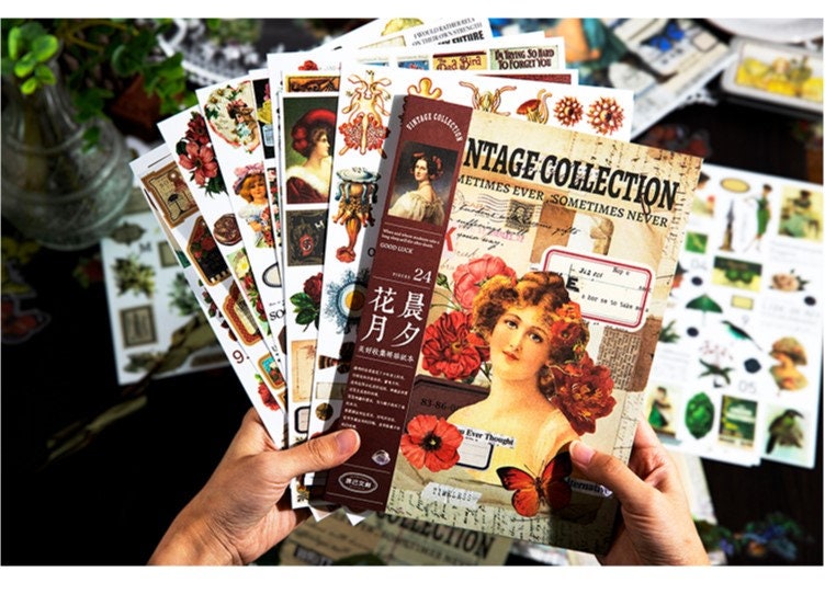 24 Sheets Vintage Multi Style Washi Stickers Book 3 STYLES - Etsy
