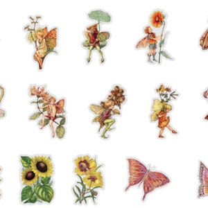 45pcs/box Waterproof Fairy Butterfly Stickers Vintage Flower Elfin ...