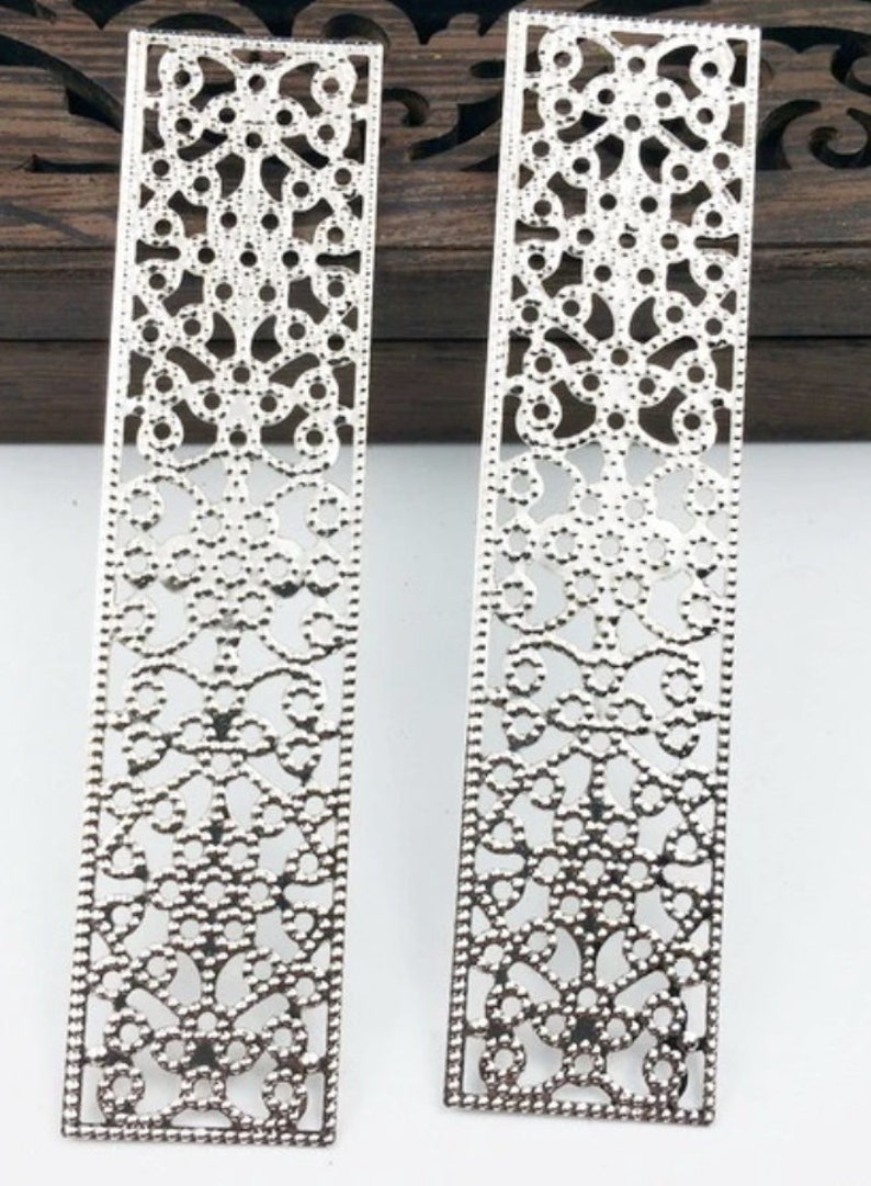 Metal Filigree Bars Silver or Bronze - Etsy