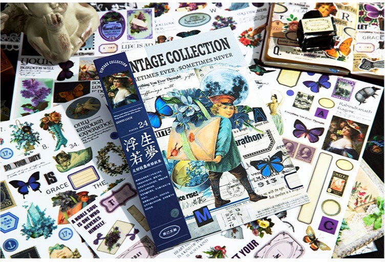 24 Sheets Vintage Multi Style Washi Stickers Book 3 STYLES - Etsy
