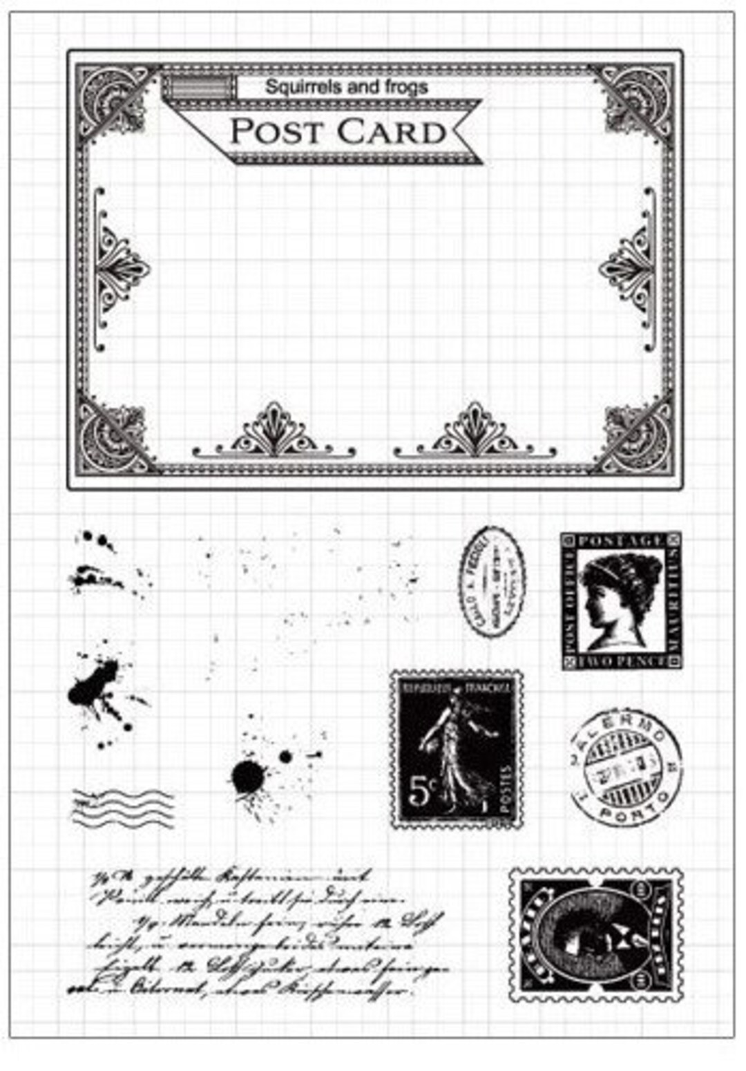 Vintage Post Card Stamp Calligraphy Silicone Clear Stamp Cas201 - Etsy