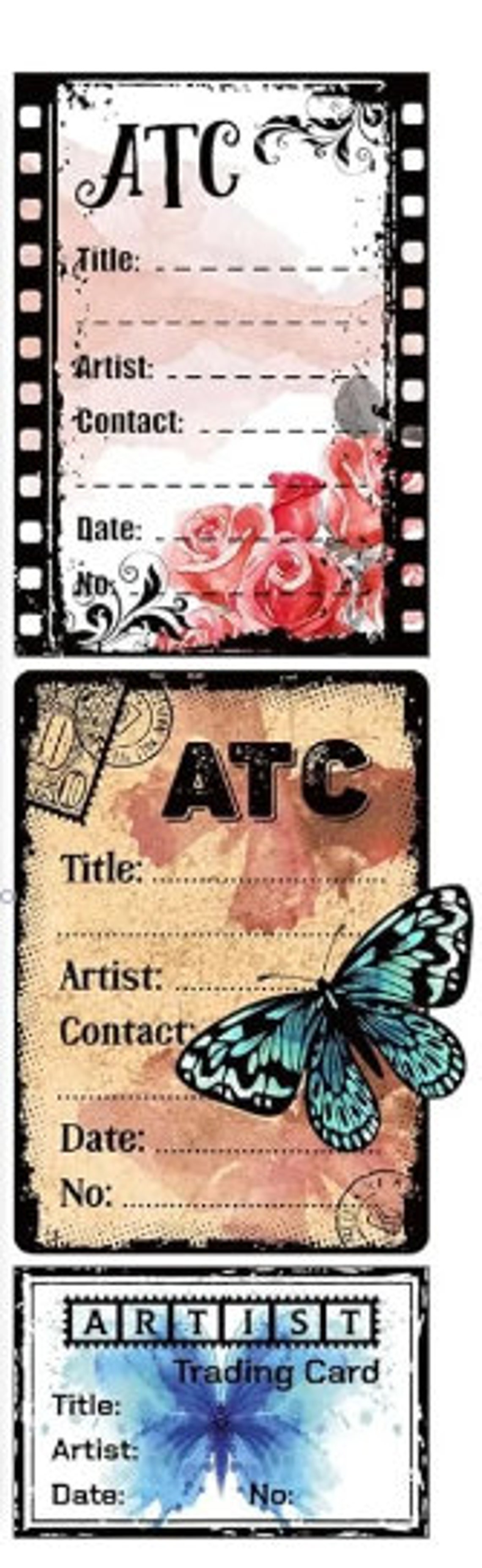 ATC Artist Trading Cards Clear Stamp Set HUGE Set at 8 X 12 Inches and ...