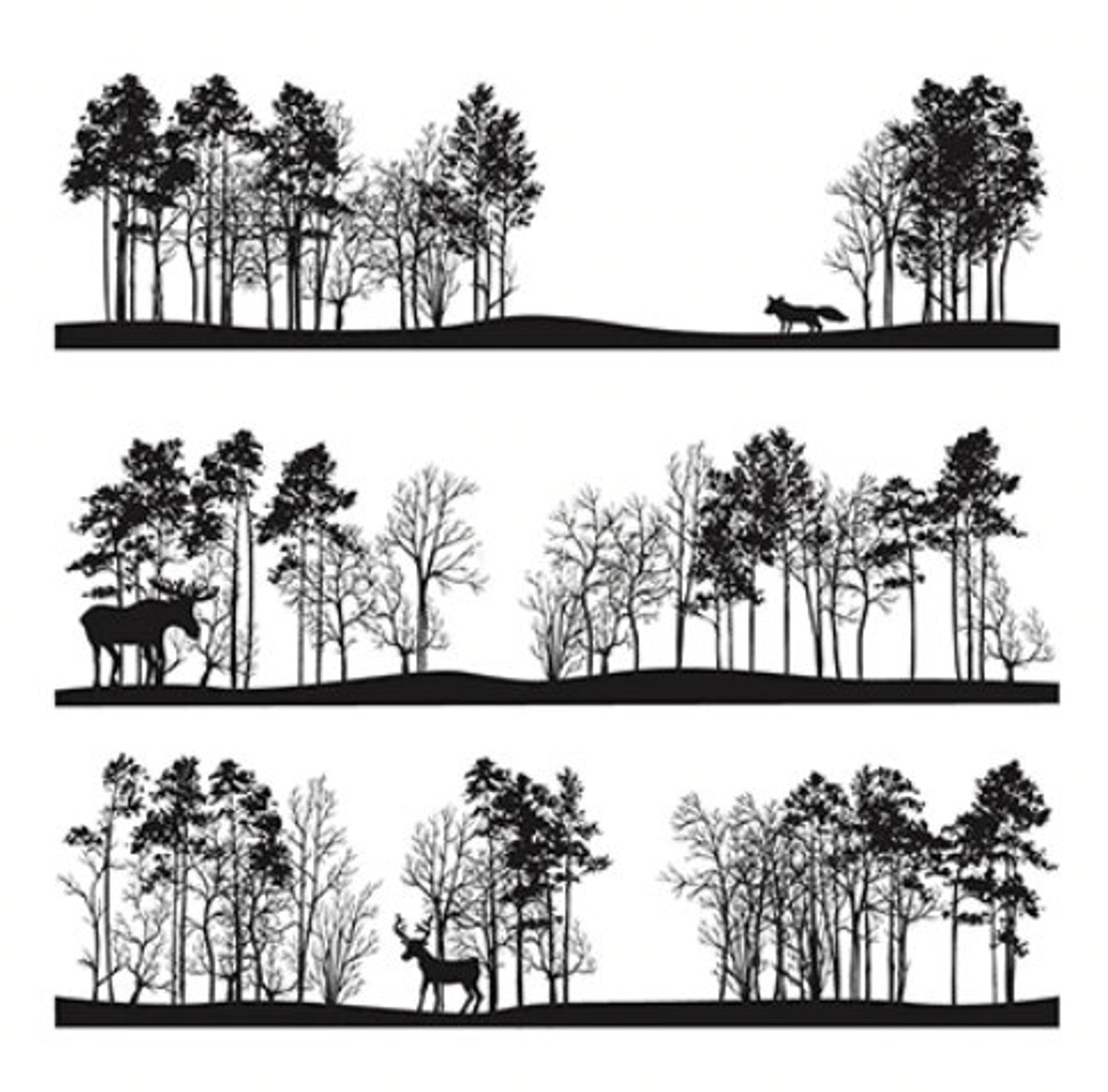 Clear Stamp Tree Line Background CAS222 - Etsy