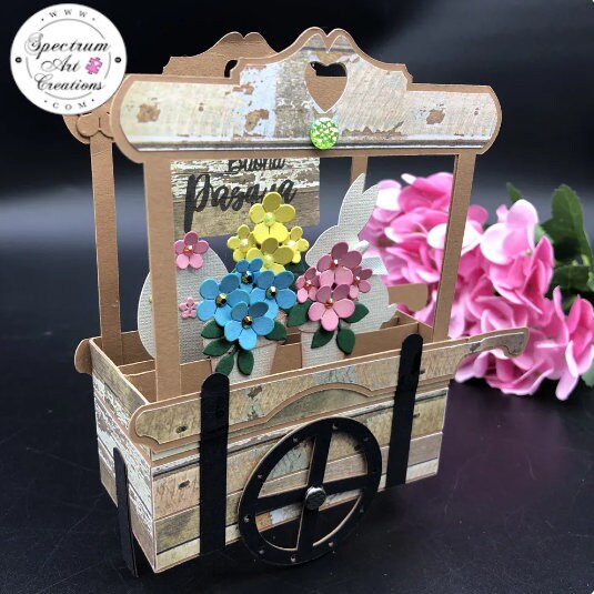 3D Flower Cart Booth Street Cart Metal Cutting Die MD724 - Etsy