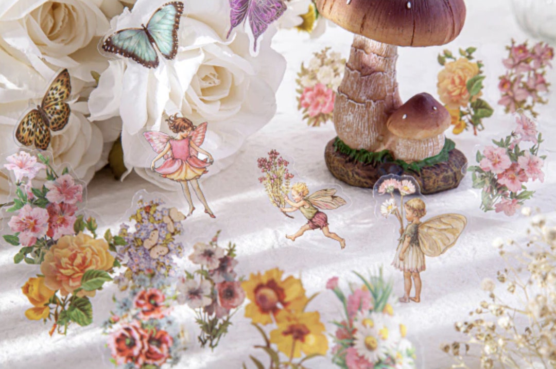 45pcs/box Fairy Butterfly Stickers Vintage Flower Elfin Sticker - Etsy