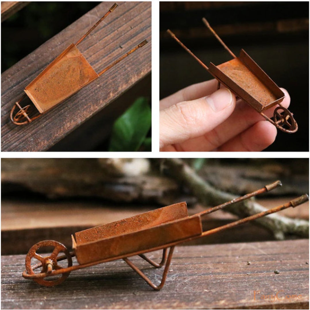 Fairy Garden Wheelbarrow Miniature Doll House - Etsy
