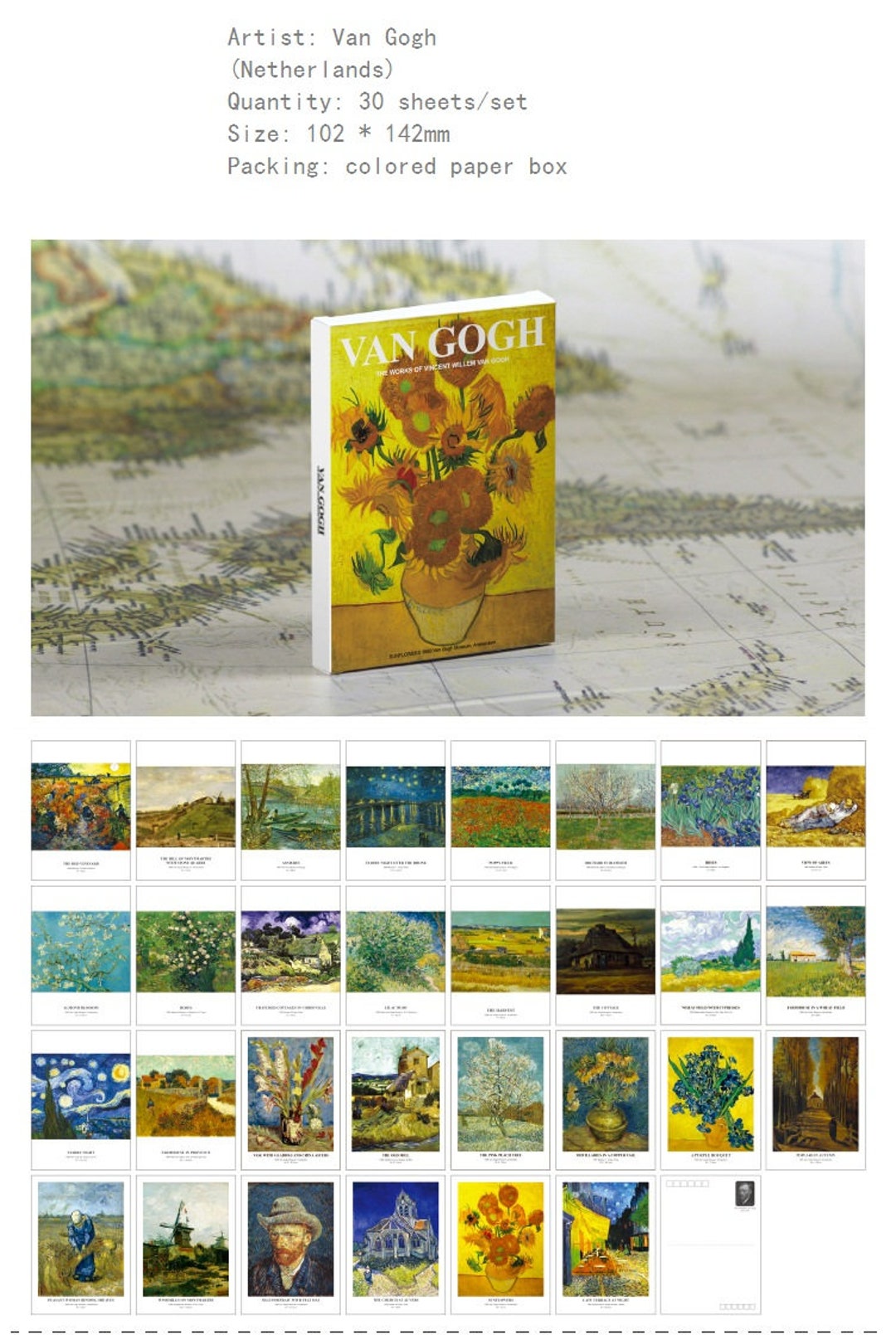 30 Postcards Art Museum Series Famous Artists English Postcards 30 Pc ...