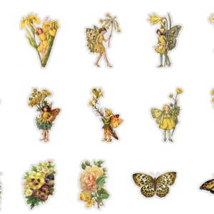 45pcs/box Waterproof Fairy Butterfly Stickers Vintage Flower Elfin ...