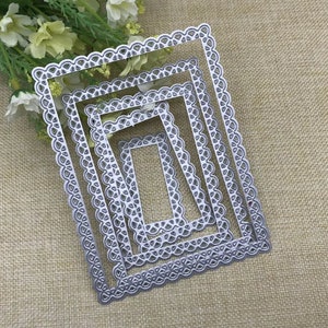 5pcs Laced Scalloped Rectangle Frame Set Metal Cutting Dies MD777 - Etsy