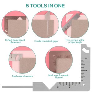 Bookbinding Ruler Guide 5-in-1 Start Tool for Making Book Cover DIY ...