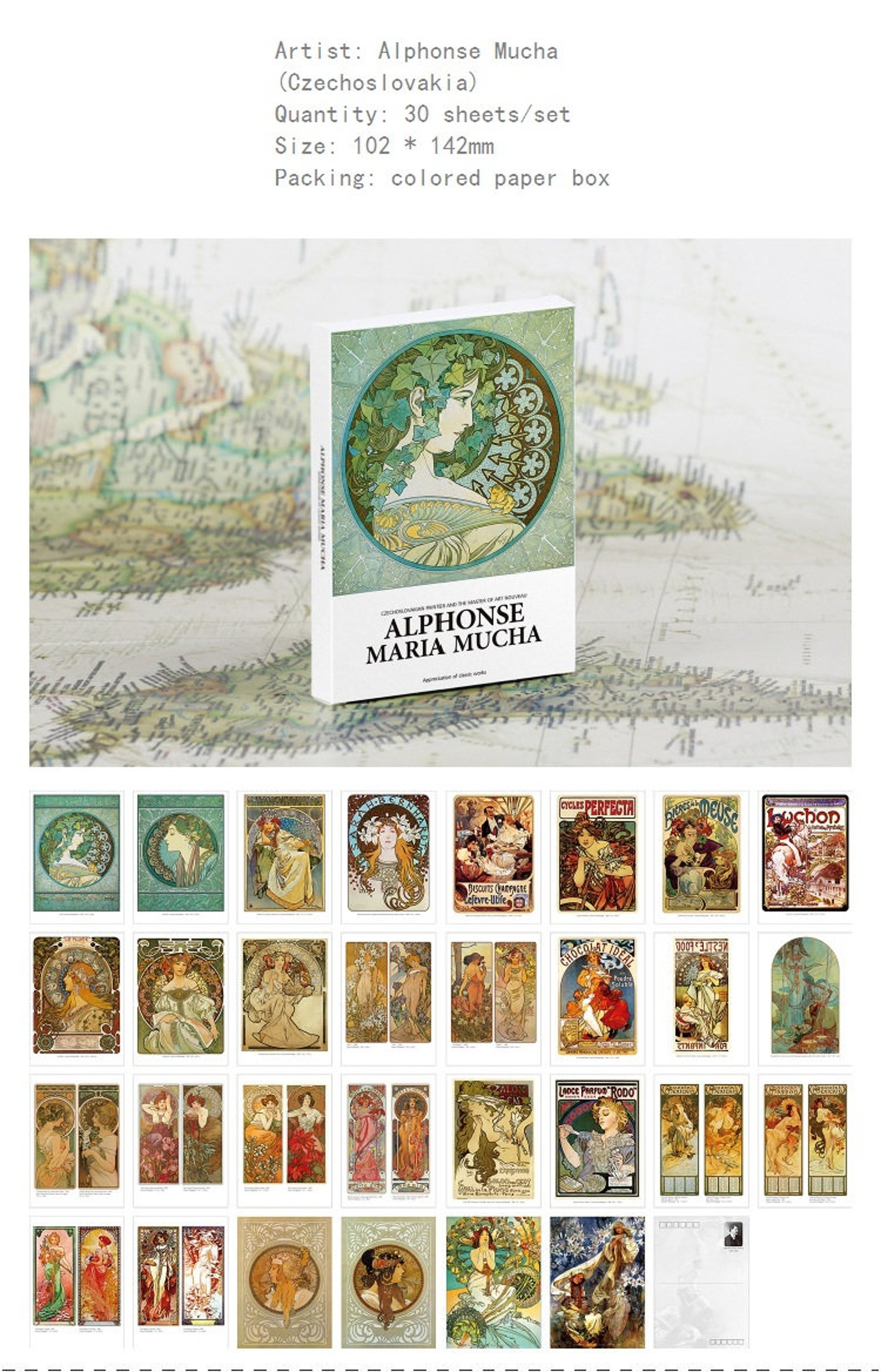 30 Postcards Art Museum Series Famous Artists English Postcards 30 Pc ...
