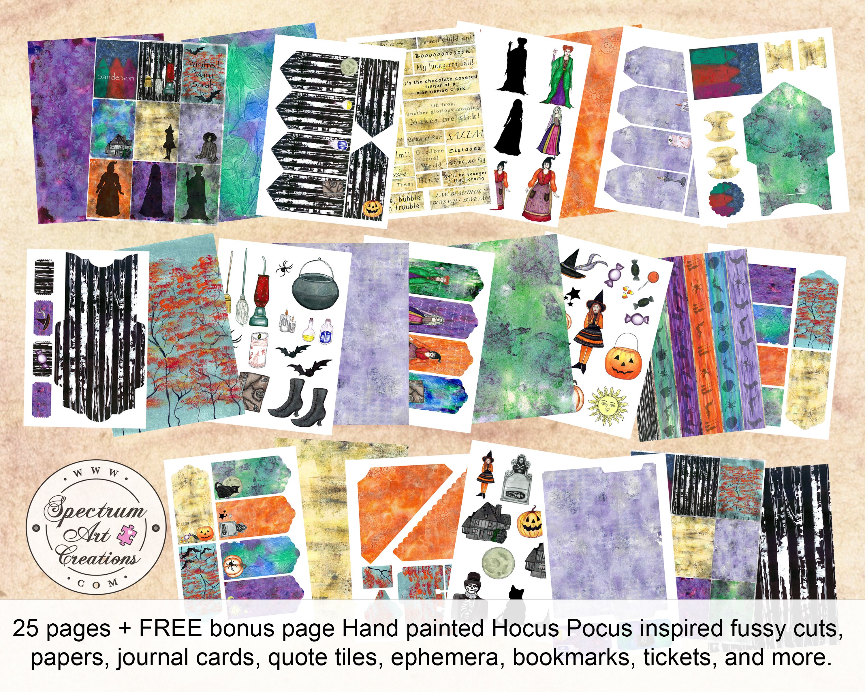 Hocus Pocus Digital Papers Printable Halloween Winifred - Etsy