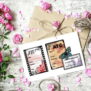 ATC Artist Trading Cards Clear Stamp Set HUGE Set at 8 X 12 Inches and ...