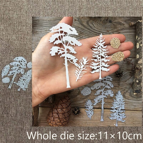 Metal Die Trees With Pine Cones MD566 - Etsy