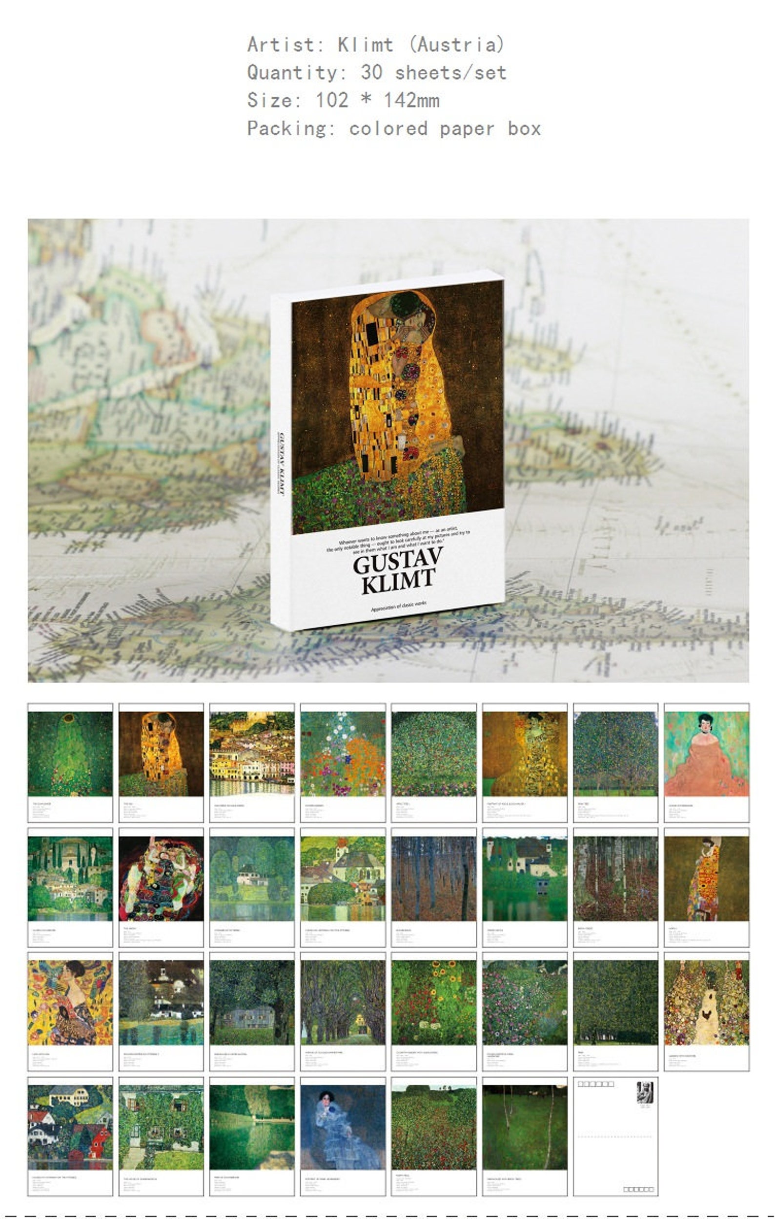 30 Postcards Art Museum Series Famous Artists English Postcards 30 Pc ...