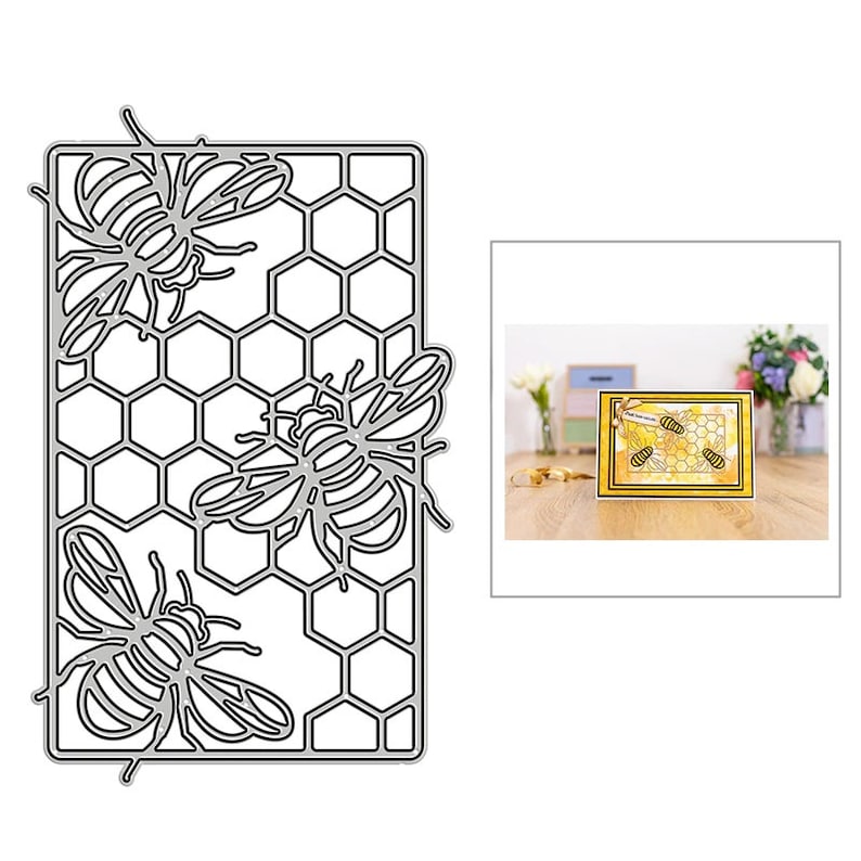 Bee Honeycomb Frame Craft Embossing Metal Cutting Die MD583 - Etsy