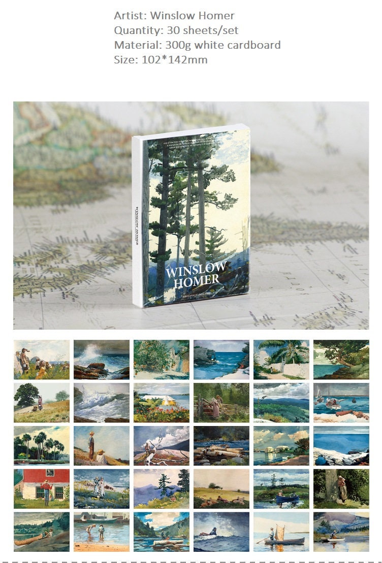 30 Postcards Art Museum Series Famous Artists English Postcards 30 Pc ...