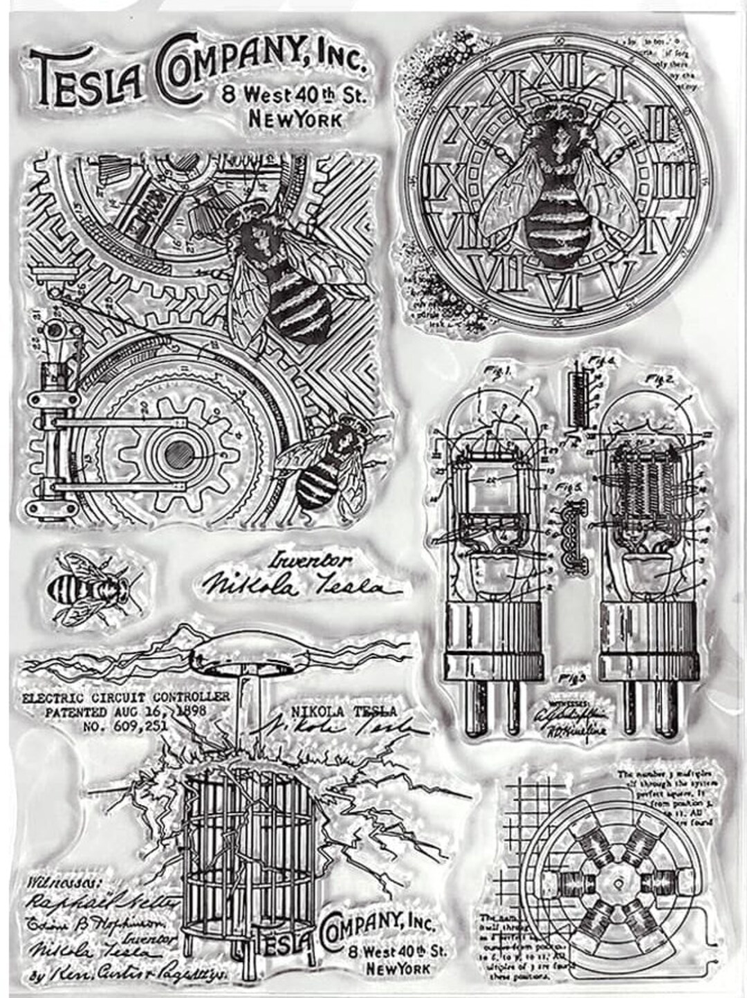 Clear Stamp Set 5.5 X 7 Tesla Electric CAS92 - Etsy