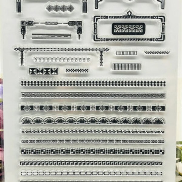 Border Rubber Stamp - Etsy