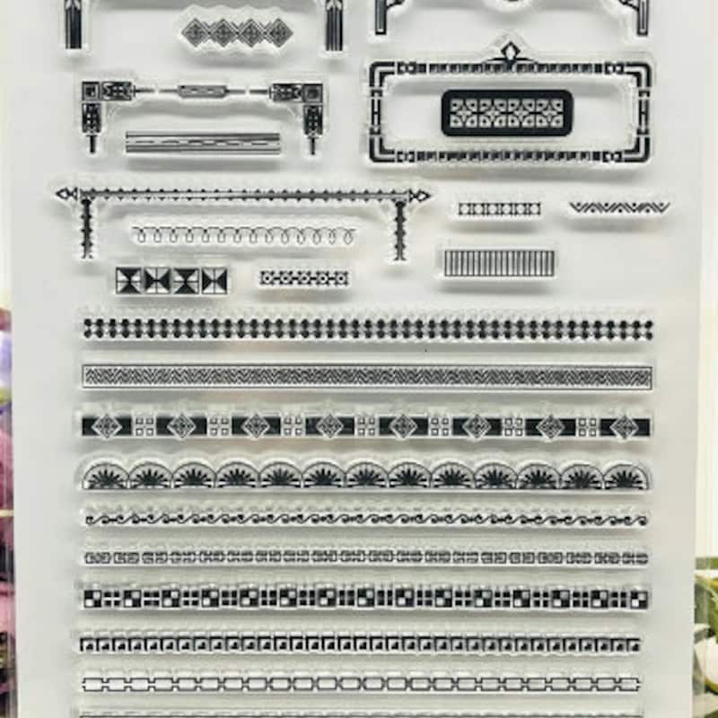 Border Rubber Stamp - Etsy