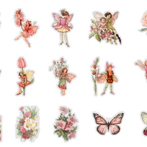 45pcs/box Waterproof Fairy Butterfly Stickers Vintage Flower Elfin ...