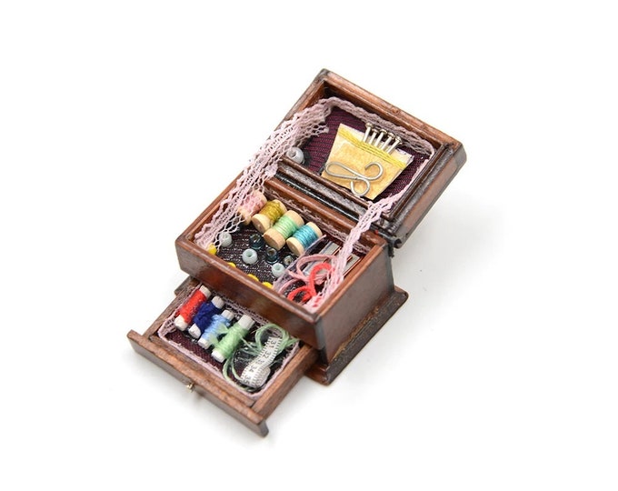 Vintage Sewing Needlework Needle Kit Box Dollhouse Miniature Décor - Etsy