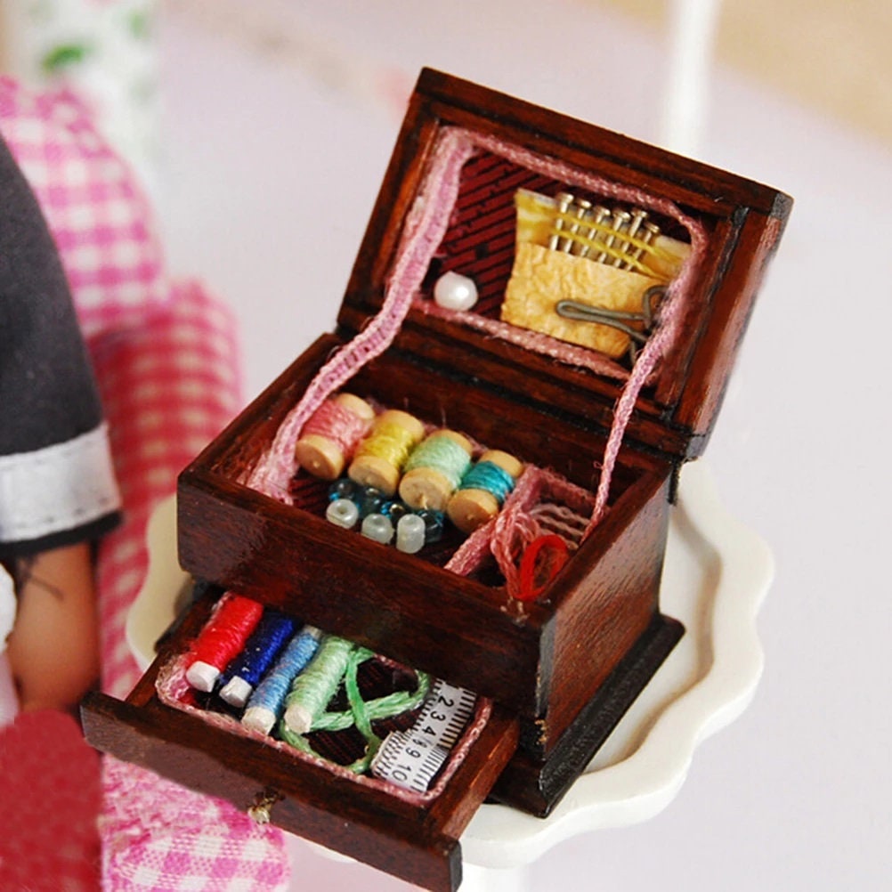 Vintage Sewing Needlework Needle Kit Box Dollhouse Miniature - Etsy
