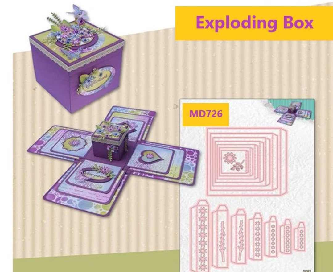 Wrapping Dies Gift Box 16 Exploding Box With Lid MD726 - Etsy