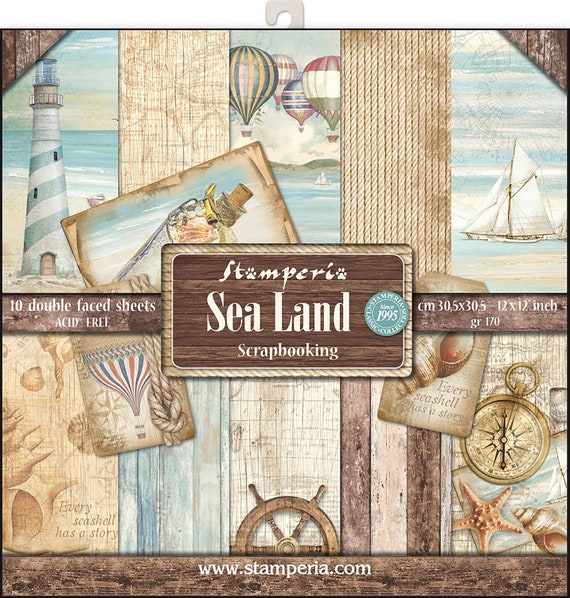 Stamperia Sea Land Double-sided Paper Pad 12x12 | Etsy
