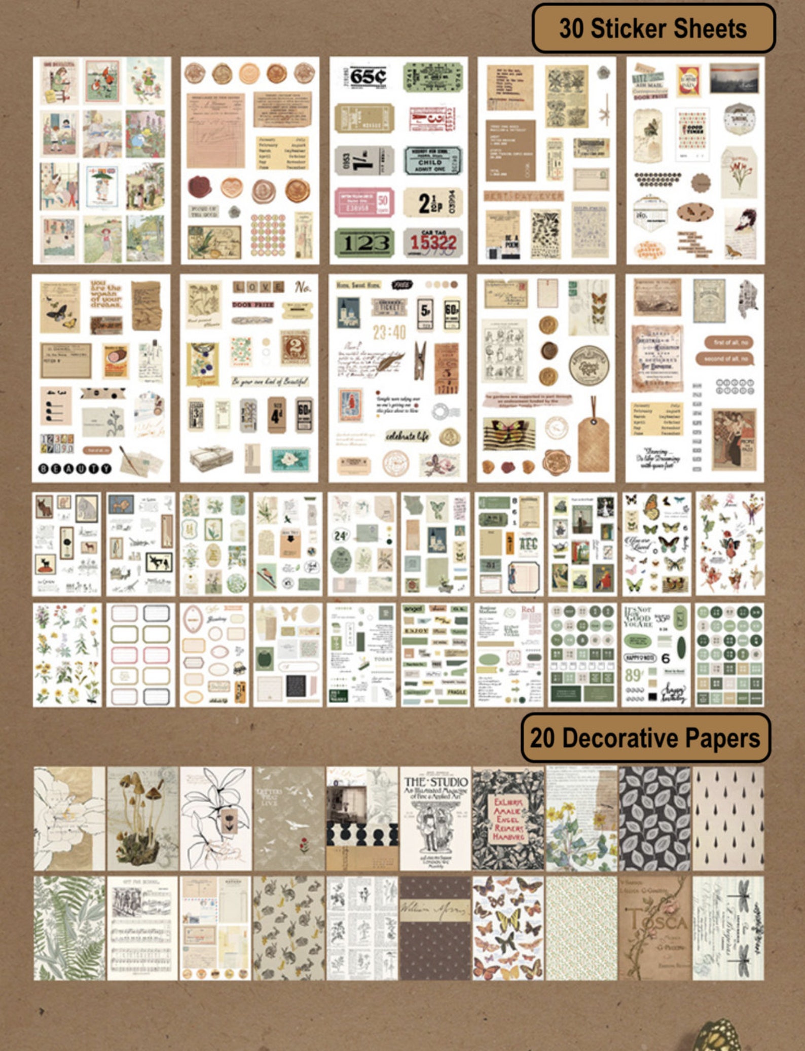 The Nice Old Time Sticker Book 30 PRECUT Frosted Vellum - Etsy