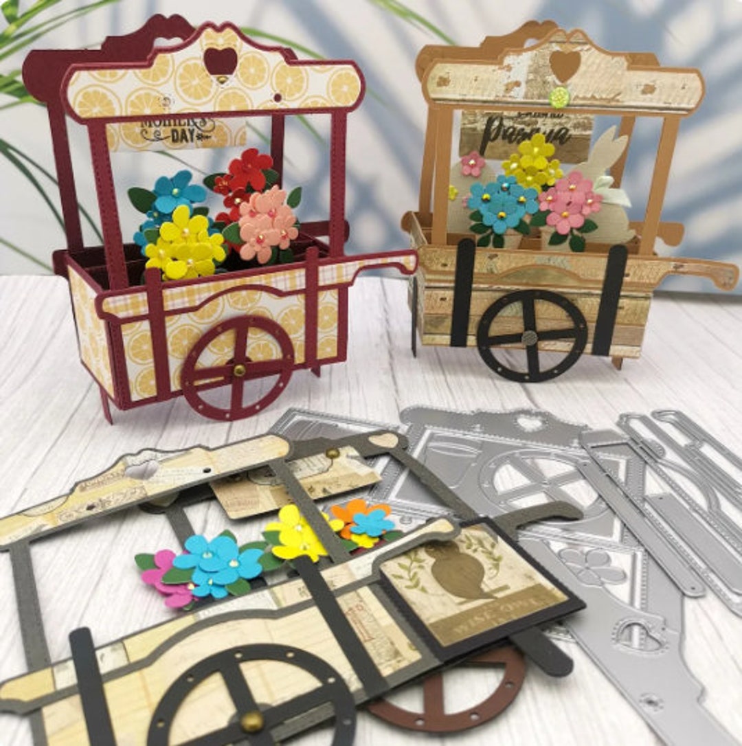 3D Flower Cart Booth Street Cart Metal Cutting Die MD724 - Etsy
