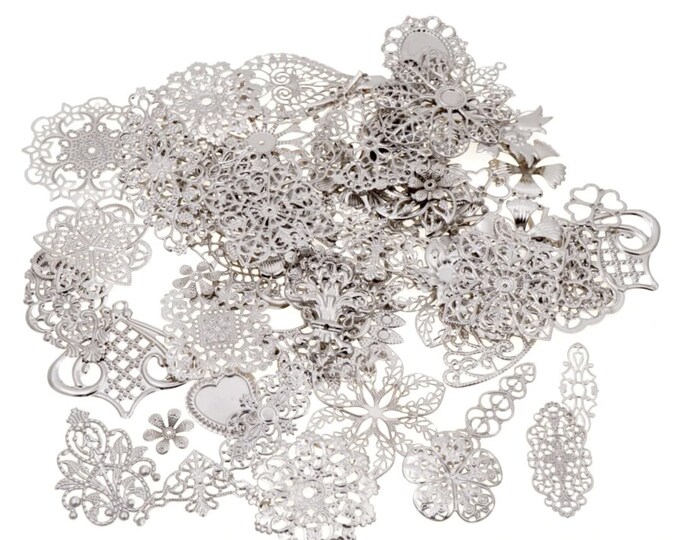 Metal Filigree 30 Silver Piece Random Mix Item M236. - Etsy