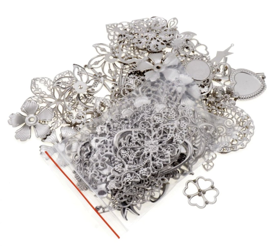 Metal Filigree 30 Silver Piece Random Mix Item M236. | Etsy