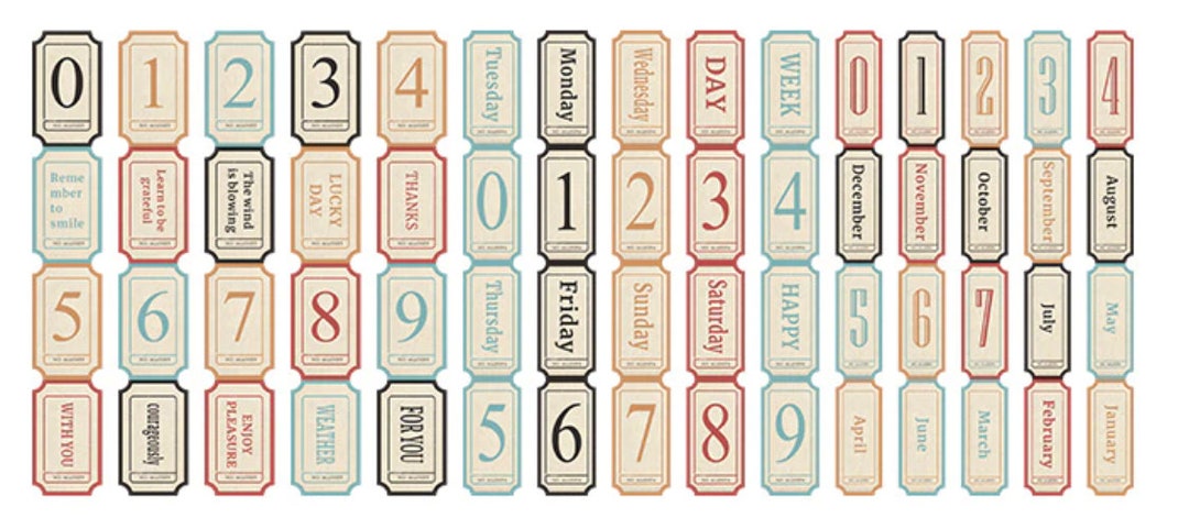 Ticket Sticker Pack - Numbers & Calendar Seta - Etsy