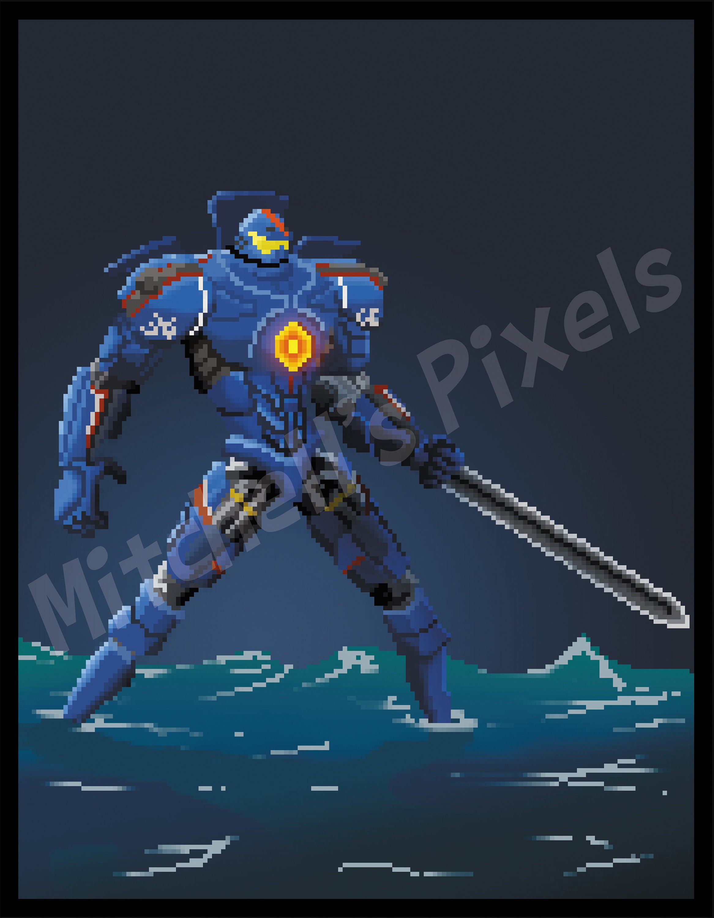 Gipsy Danger Pixel Art Print | Etsy