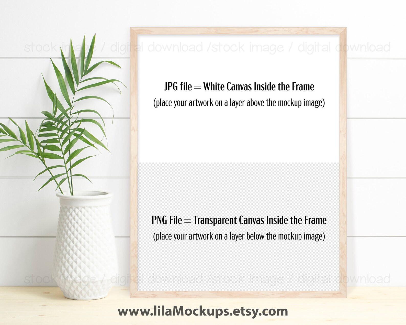 Vertical Wood Frame Mockup PNG & JPG File / 4:5 Frame Ratio | Etsy