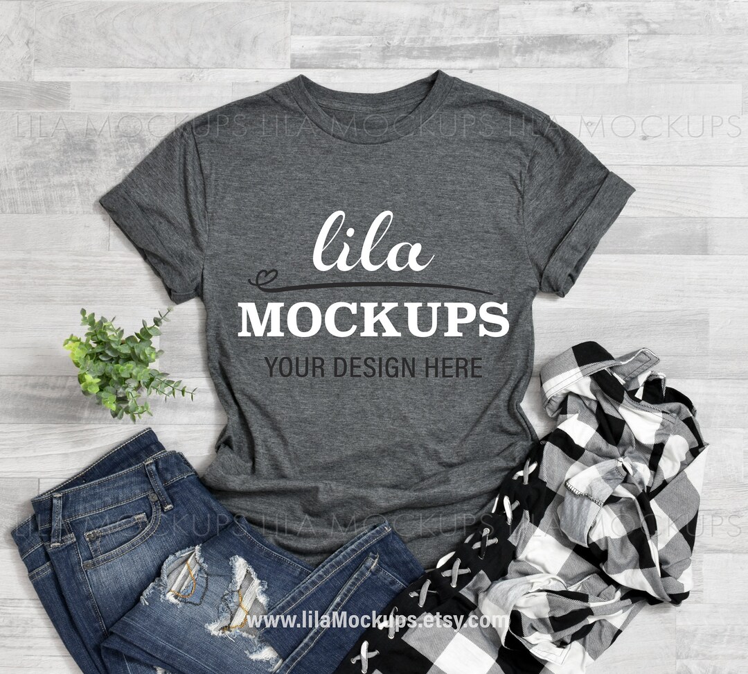 Dark Gray T-shirt Mockup Photo / Gray Tshirt Mockup / Simple Gray T ...