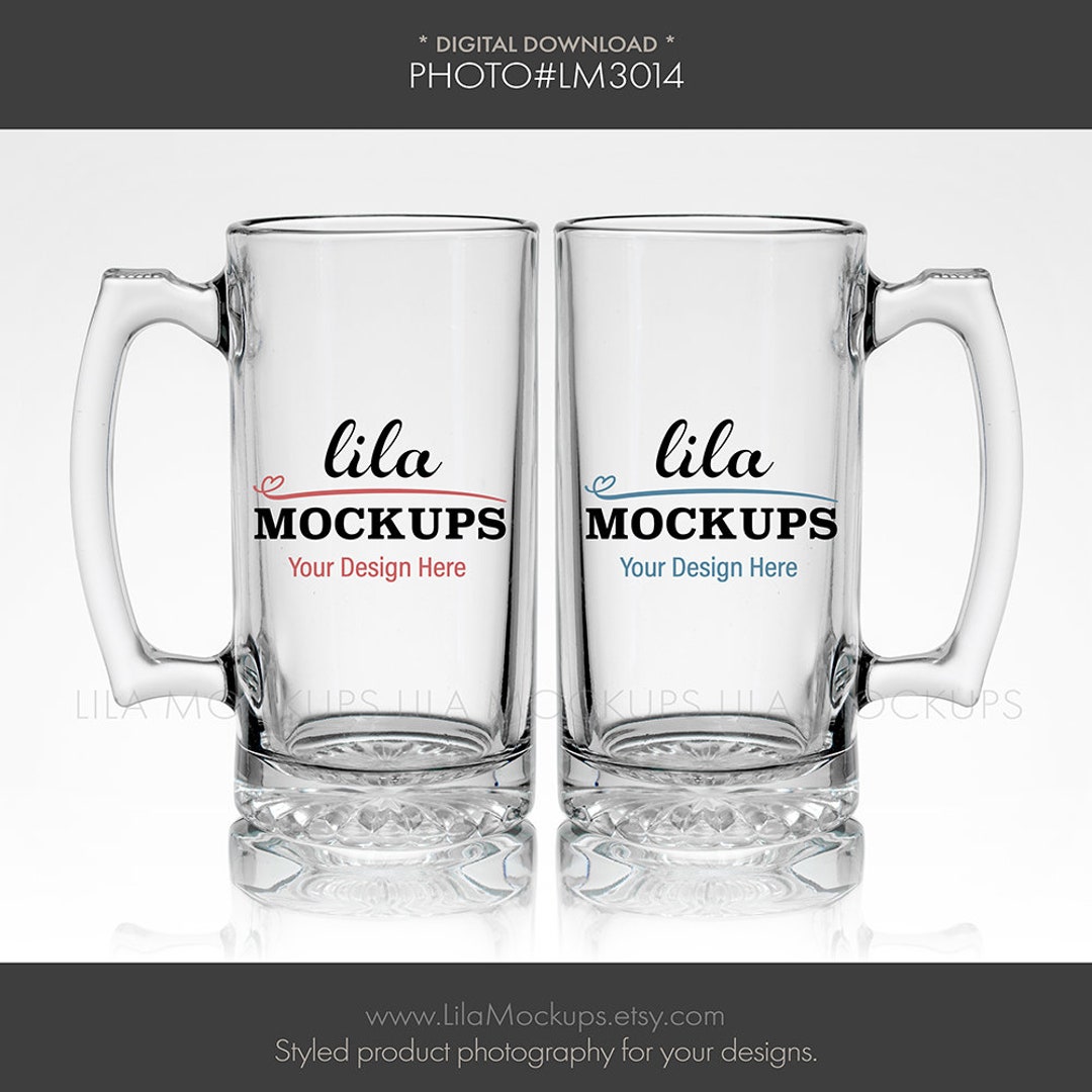 Beer Mug MOCKUP PHOTO / Staged Photo of 2 Beer Mugs / Drinkware Mock-up ...