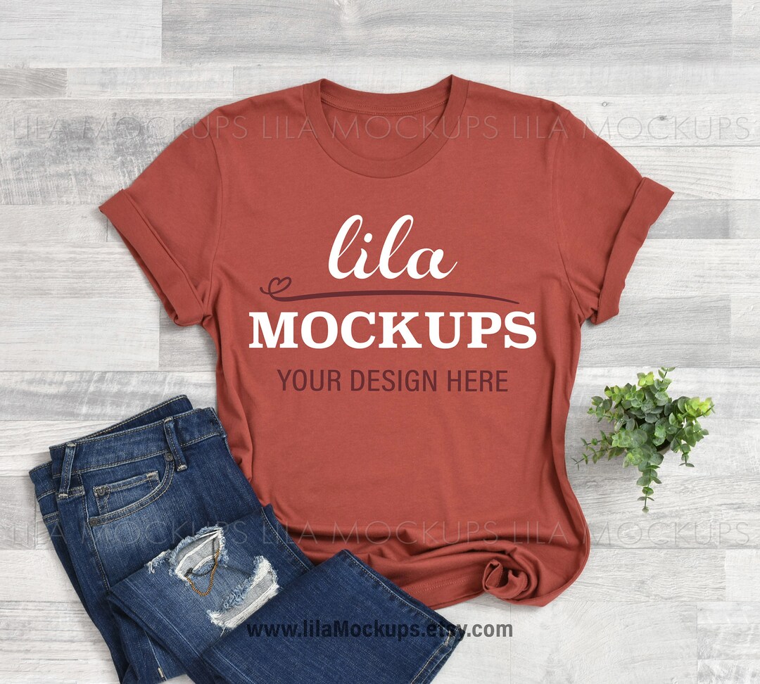 Rust T-shirt Mockup Photo / Rust Orange Brown Tshirt Mockup / Fall T ...